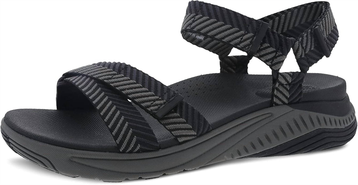 dansko Women's Racquel Sandal In Black Herringbone | ShopSimon