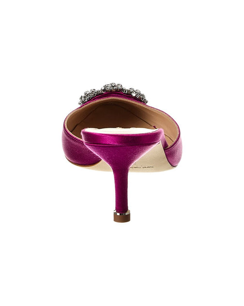 Manolo Blahnik Hangisimu 50 Satin Mule | ShopSimon