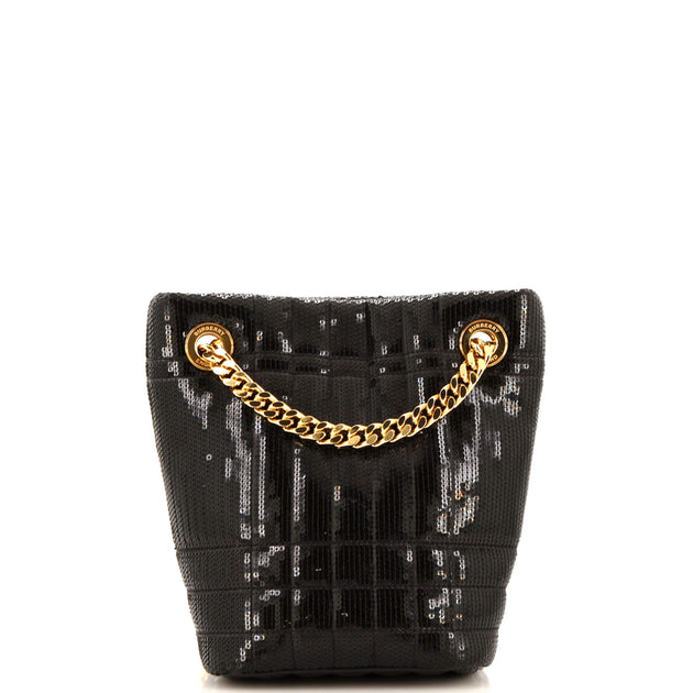 Burberry Lola Bucket Bag Quilted Sequin Mini | ShopSimon