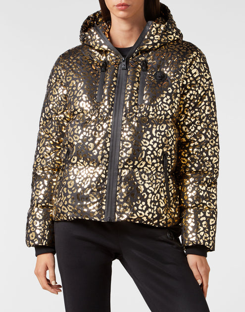 PLEIN SPORT Nylon Puffer Jacket Leopard | ShopSimon