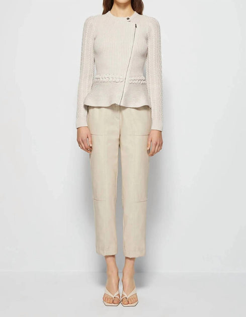 SIMKHAI Andi Peplum Jacket In Stone | ShopSimon