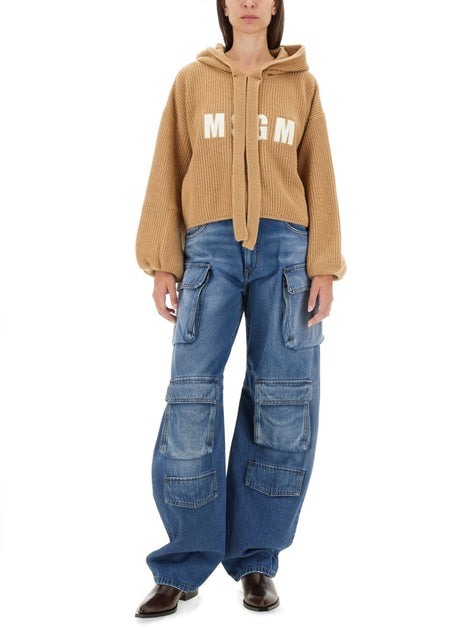 Msgm Relaxed-Fit Cargo Jeans With Multi-Pocket Design | ShopSimon