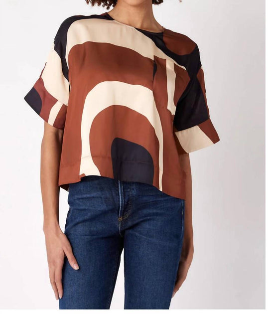 Crosby by Mollie Burch Doris Tee In Multi A- Brown, Black & White | ShopSimon