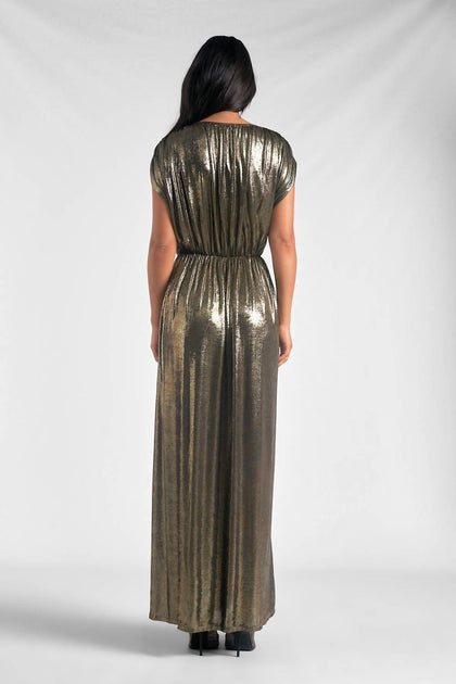 ELAN Carlise Maxi Dress In Gold | ShopSimon