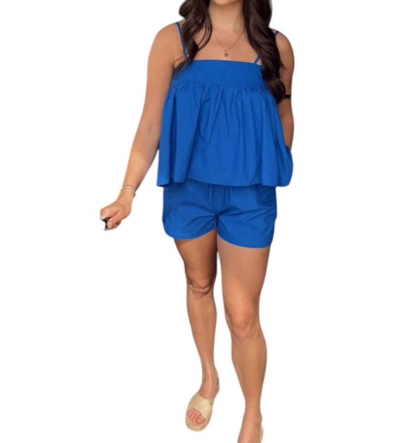 Meet Me in Santorini Santorini Short Set In Blue | ShopSimon