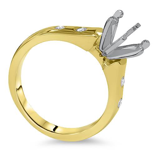 Pompeii3 Diamond Semi Mount Cathedral Engagement Ring 14K Setting | ShopSimon