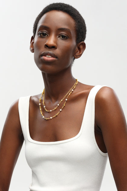Classicharms Popular Double Stranded Necklace With Natural Pearls | ShopSimon