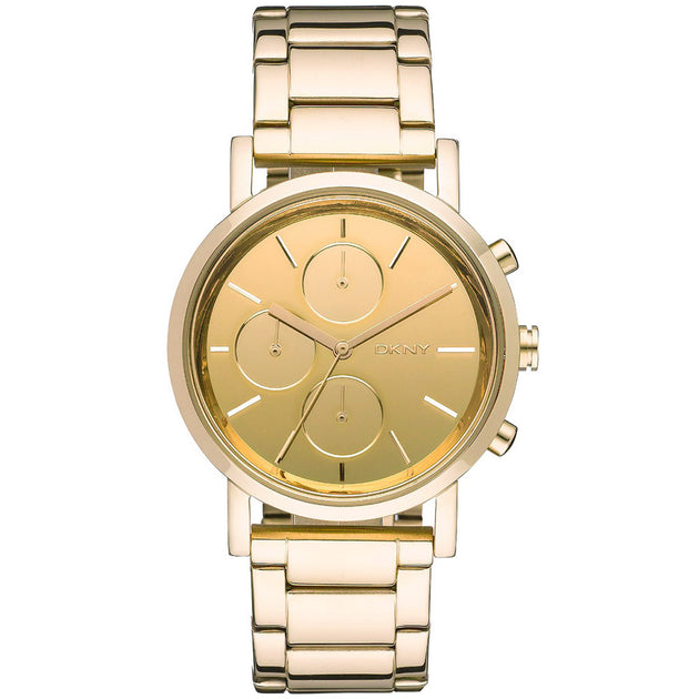 DKNY Women's Mirror Gold Tone Dial Watch | ShopSimon