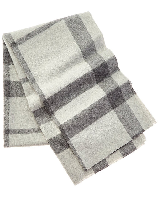 Amicale Cashmere Exploded Plaid Cashmere Scarf | ShopSimon