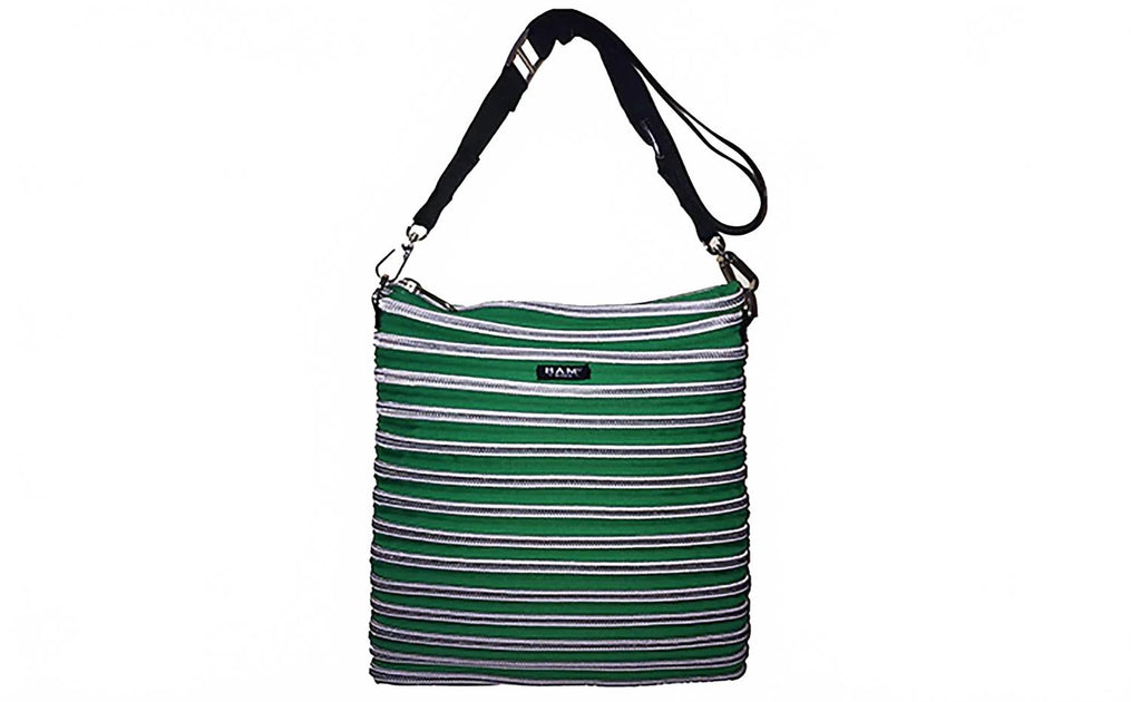 BAM Bags Xander Crossbody Bag In Emerald/silver | ShopSimon
