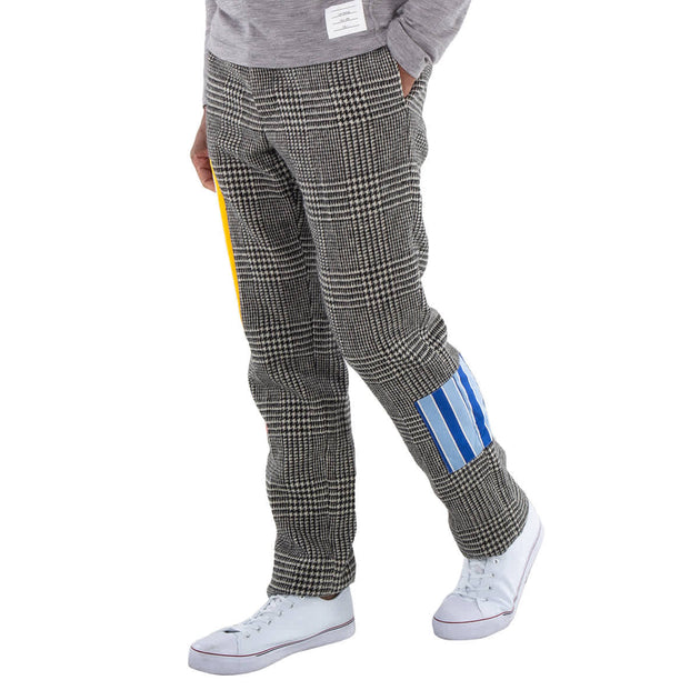 Thom Browne Patchwork Prince Of Wales Wool Trousers | ShopSimon