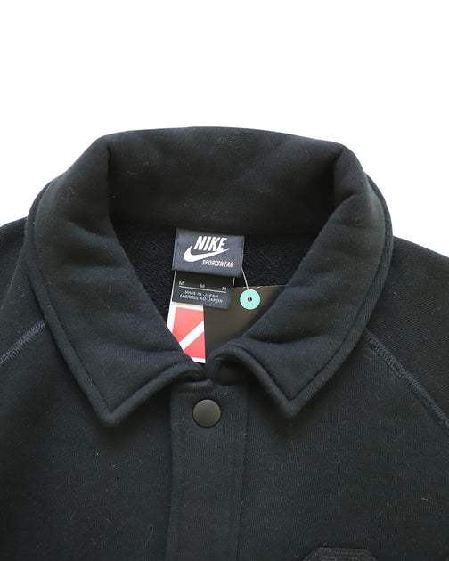 Nike Button Front Jacket In Black Cotton | ShopSimon