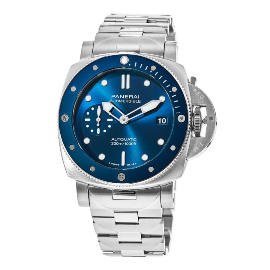 Panerai Submersible Blu Notte Automatic Blue Dial Steel Men's Watch ...