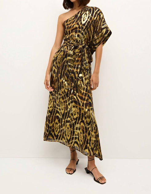 Marie Oliver Farrow Dress In Gold | ShopSimon
