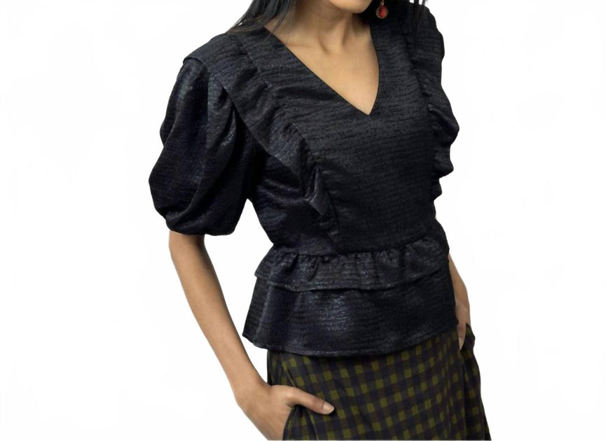 EMILY LOVELOCK Anne Blouse In Black | ShopSimon