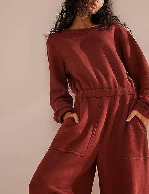 Free People Darla One-Piece In Mahogany Wine/bord | ShopSimon