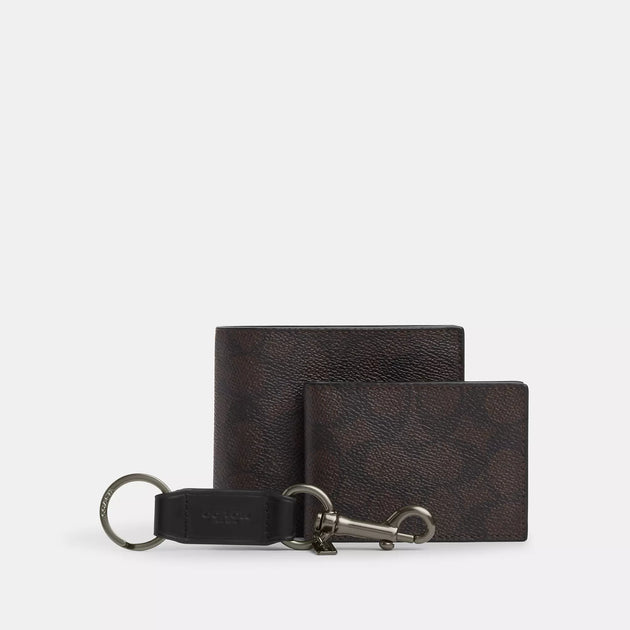 Coach Outlet Boxed 3 In 1 Wallet Gift Set In Signature Canvas | ShopSimon