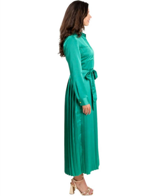 S'edge Adair Long Sleeve Dress In Dynasty Green | ShopSimon