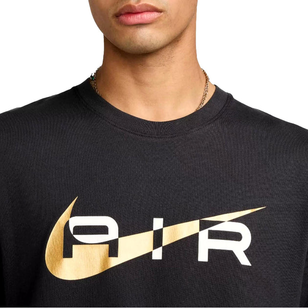 Nike Sportswear Swoosh Air Graphic T-shirt Black/gold Fn7704-070 Men's ...