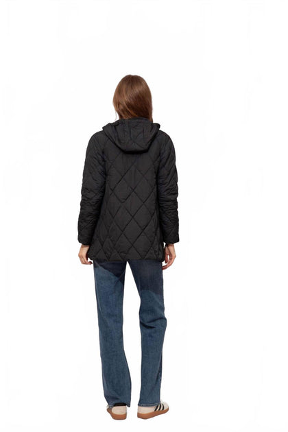 BERNARDO Chloe Hooded Puffer Jacket In Black | ShopSimon