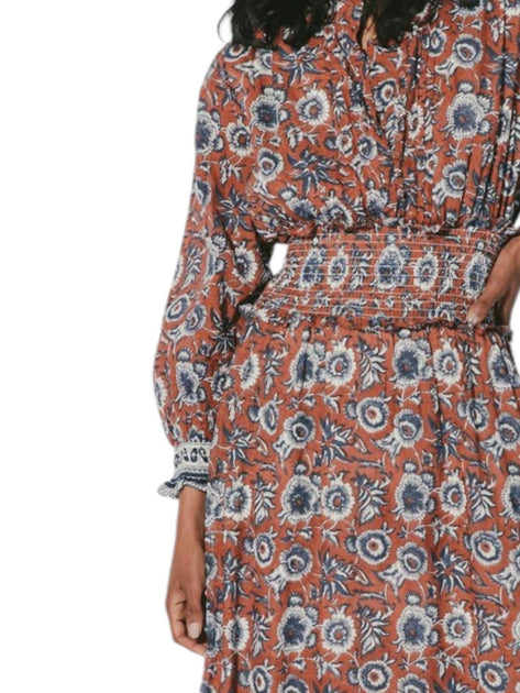 Cleobella Vickie Ankle Dress In Sienna Block Print | ShopSimon
