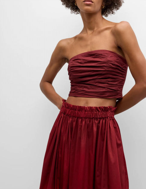 A.L.C. Gisele Gathered Tube Top In Syrah | ShopSimon