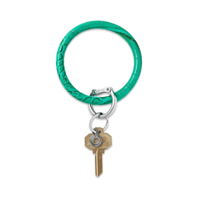 Oventure Leather Big O Key Ring In Emerald | ShopSimon