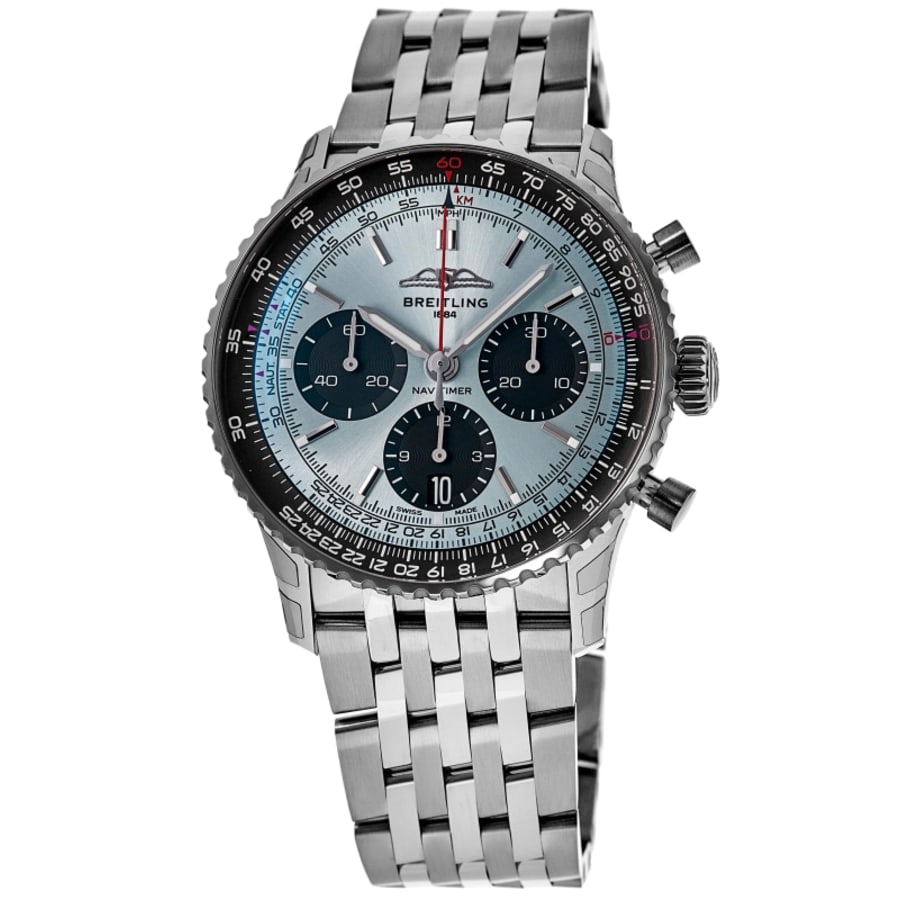Breitling Navitimer B01 Chronograph 41 Ice Blue Dial Steel Men's Watch AB0139241C2A1 - Great ...