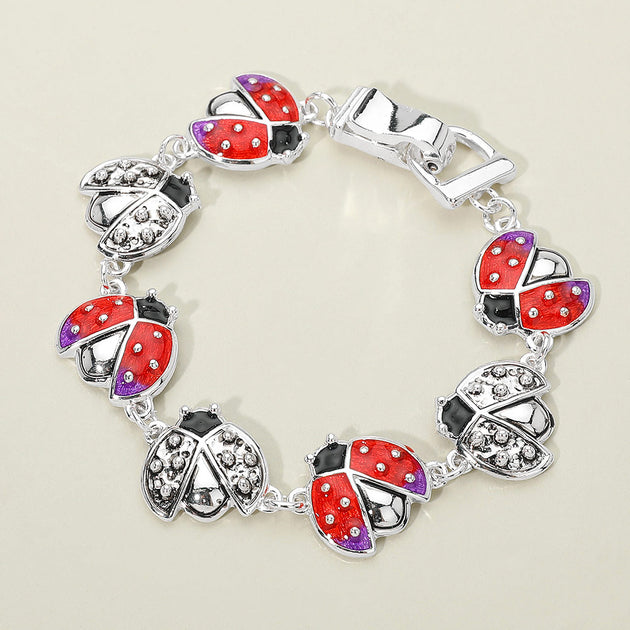 FASHNZFAB Ladybug Charm Link Magnetic Bracelet | ShopSimon