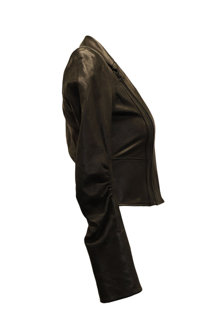 Alice + Olivia Biker Jacket In Black Leather | ShopSimon