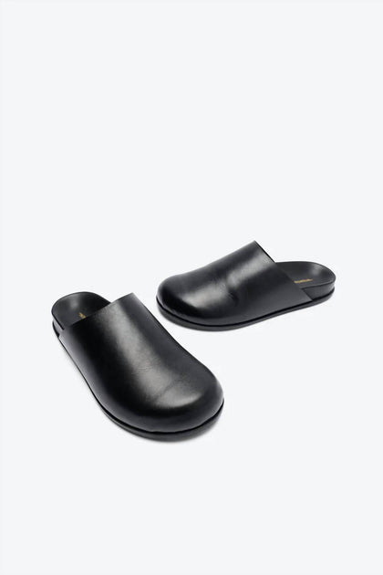 INTENTIONALLY BLANK Women Agatha Leather Slip On Mules In Black | ShopSimon