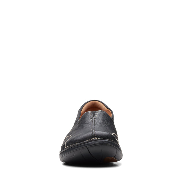 Clarks Un Loop Stride In Black Leather | ShopSimon