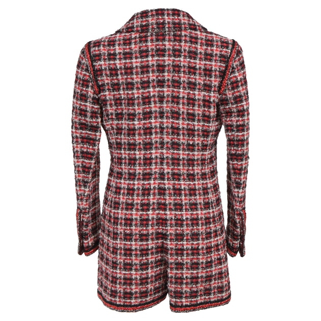 CHANEL Double-breasted Romper In Red Tweed | ShopSimon