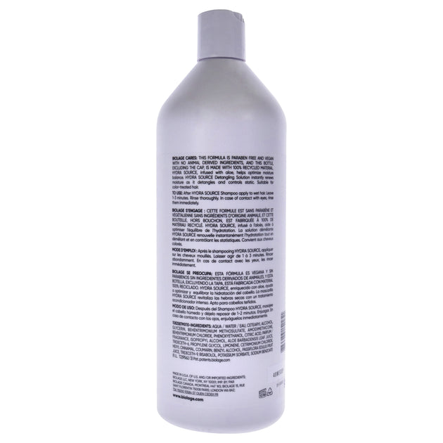 Matrix Biolage Hydrasource Detangling Solution For Unisex 33.8 Oz ...