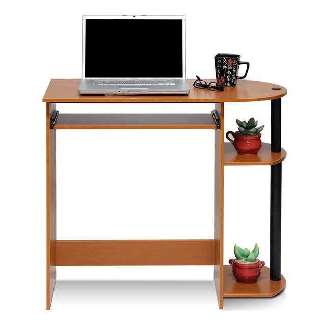 Furinno Easy Assembly Computer Desk, Light Cherry | ShopSimon