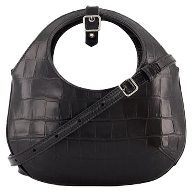 courr ges Mini Holy Croco Bag - Courreges - Leather - Black | ShopSimon