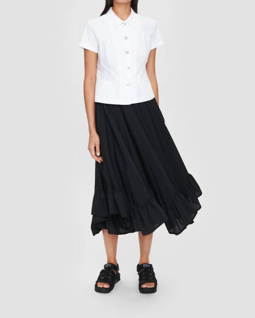 BITTE KAI RAND Nami Seersucker Skirt In Black | ShopSimon