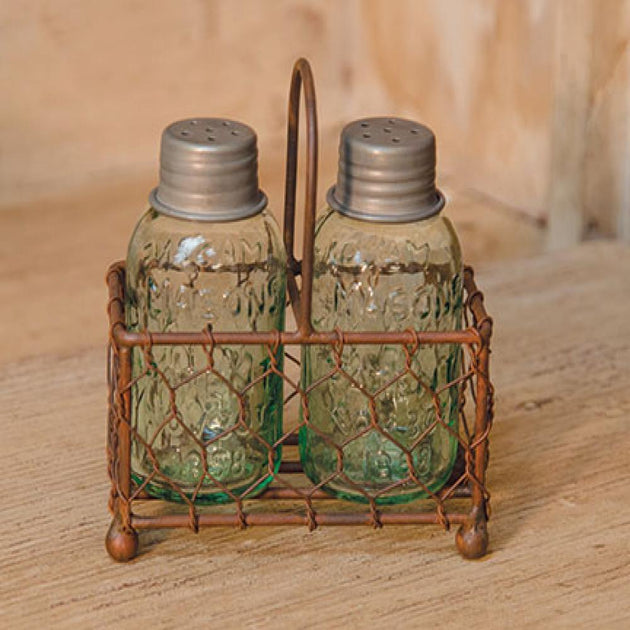 HomeGifo Chicken Wire Caddy W/Shakers | ShopSimon