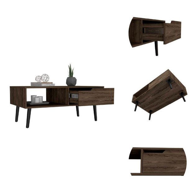 Depot E-Shop Kobe Coffee Table, Countertop, One Open Shelf, One Drawer ...