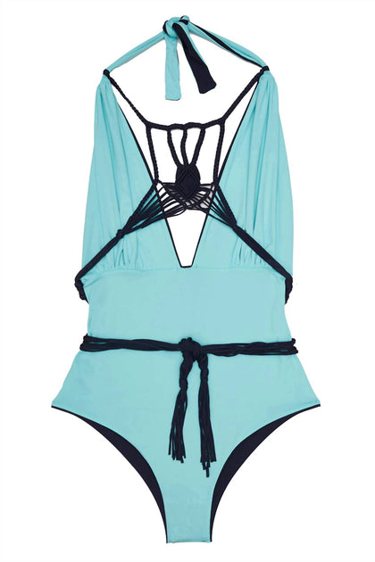 Charmosa Camille Reversible One Piece Swimsuit In Navy / Turquoise ...