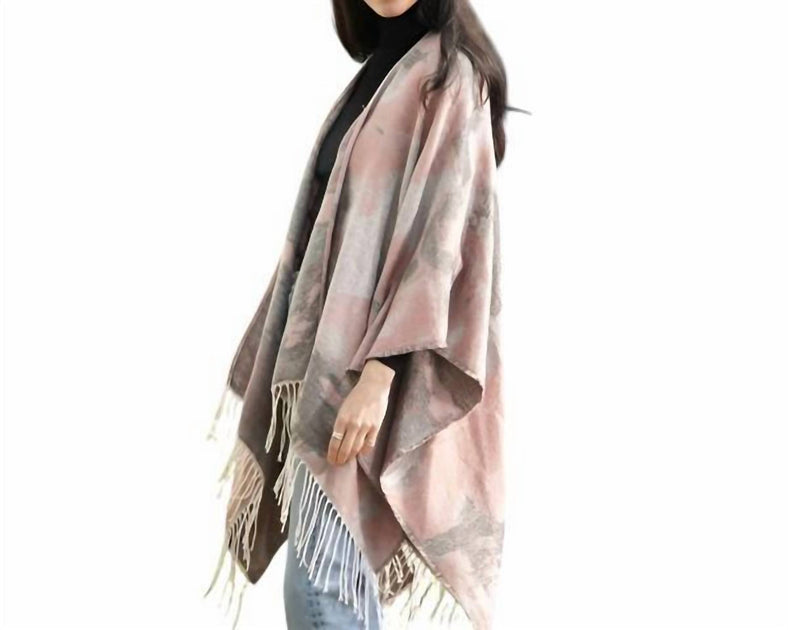 Judson & Company Ruana Wrap Shawl In Pink | ShopSimon