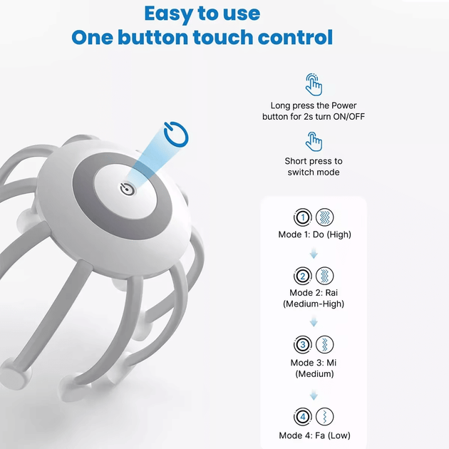 PROXXI Portable Octopus Electric Head Massager With 10 Detachable Claws ...
