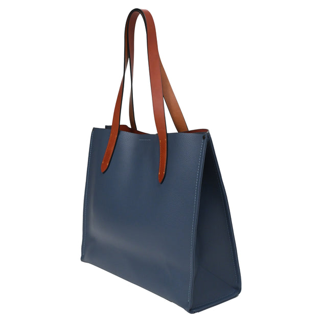 COACH Relay Tote Bag In Blue Leather | ShopSimon