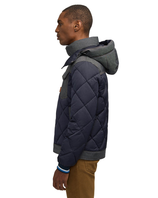 Scotch & Soda Men's Oren Hybrid Denim Puffer With Removable Hood ...