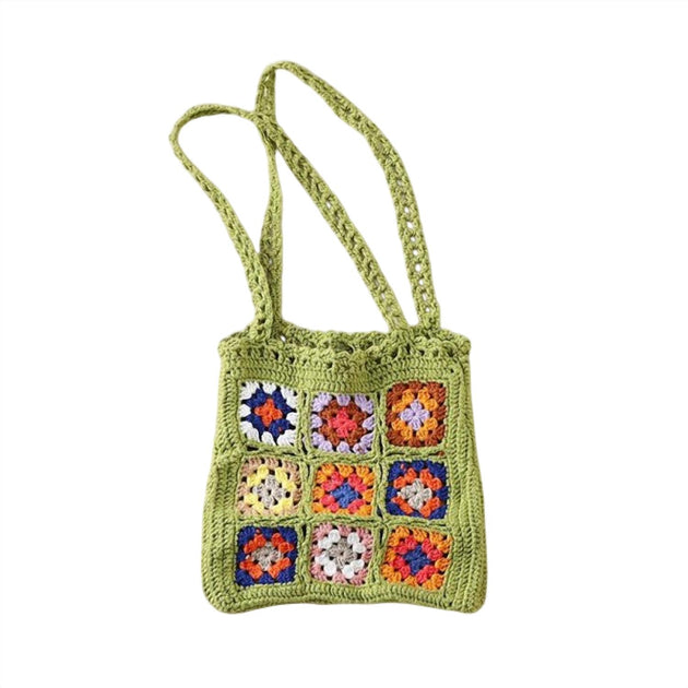Judson & Co. Crochet Granny Square Mini Tote Bag In Green | ShopSimon