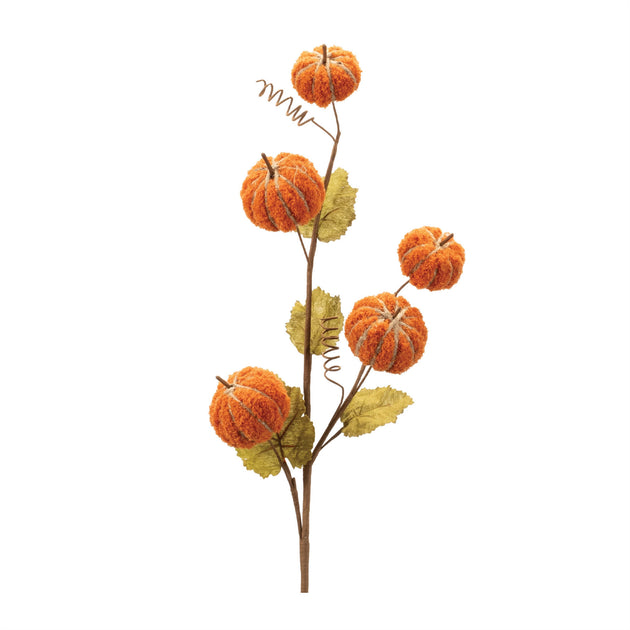 Melrose International Plush Fall Pumpkin Spray (set Of 2) - Orange ...