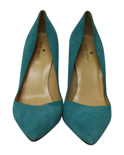 Kate Spade Vivian Pumps In Blue Suede | ShopSimon