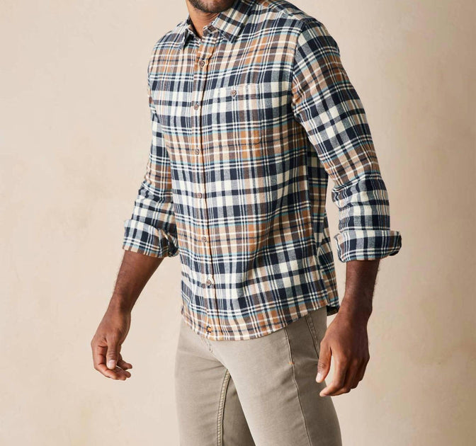 The Normal Brand The Stephen Button Up Shirt In Cedar Plaid | ShopSimon
