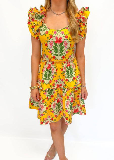 Alden Adair Amora Mini Dress In Yellow | ShopSimon