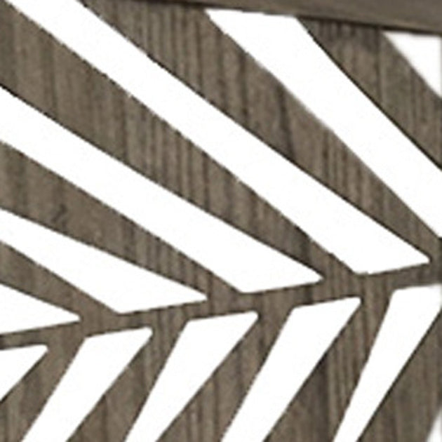 Homezia 67" Gray Solid WoodFolding Three Panel Screen Room Divider ...